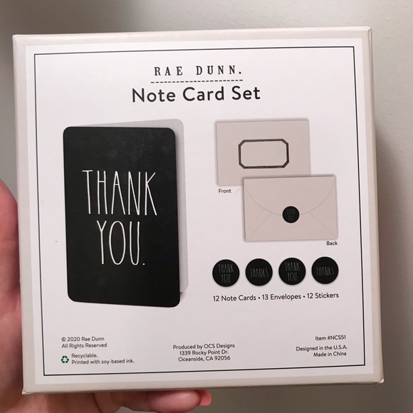 Rae Dunn | Office | Rae Dunn Black Thank You Card Box | Poshmark